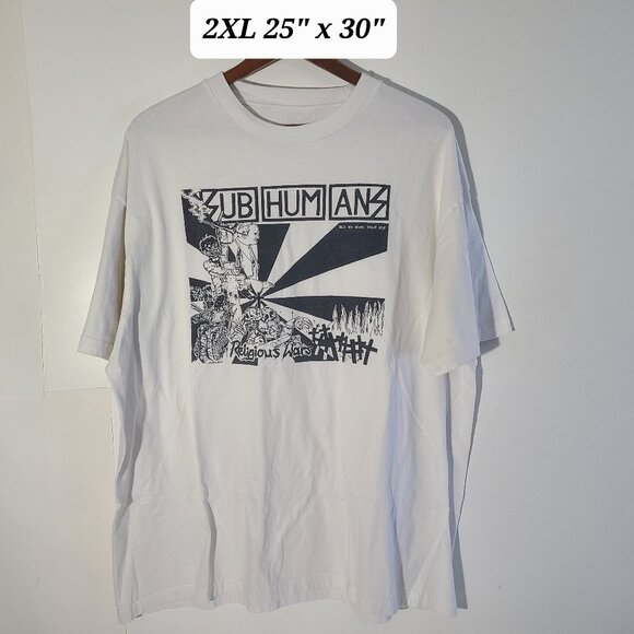 Unbranded | Shirts | Vintage Subhumans Religious Wars White Mens 2xl ...
